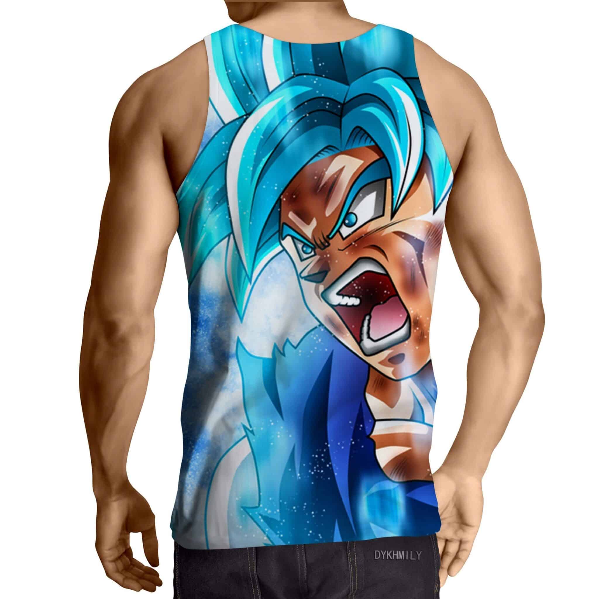 Dragon Ball Goku God Blue Angry Portrait Fan Art Tank Top