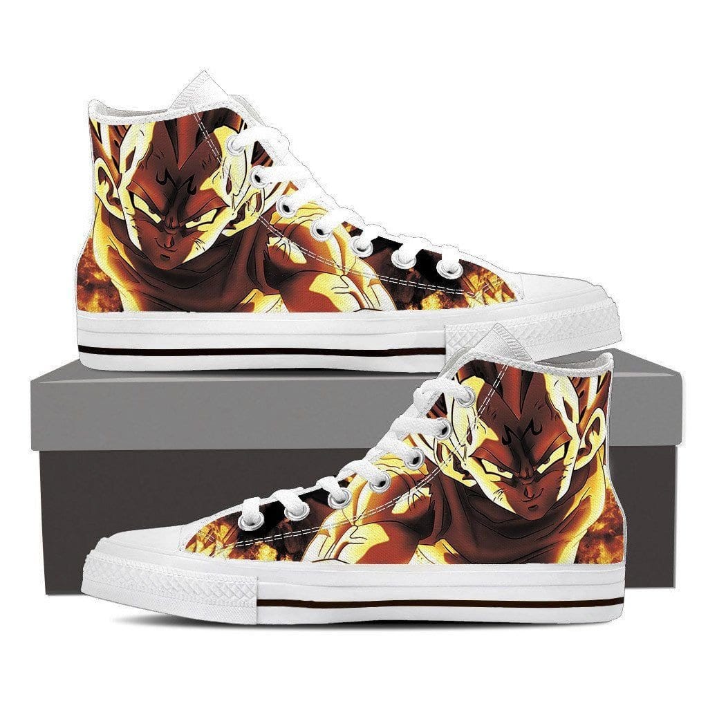 DBZ Burning Majin Vegeta Evil Spirit Saiyan Dope Design Canvas High-Top ...
