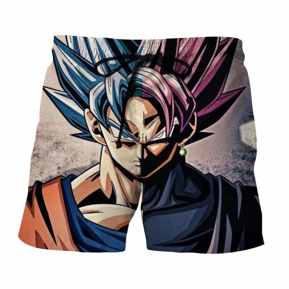 DBZ Goku SSGSS Black Goku Portrait Sketching Style Design Shorts