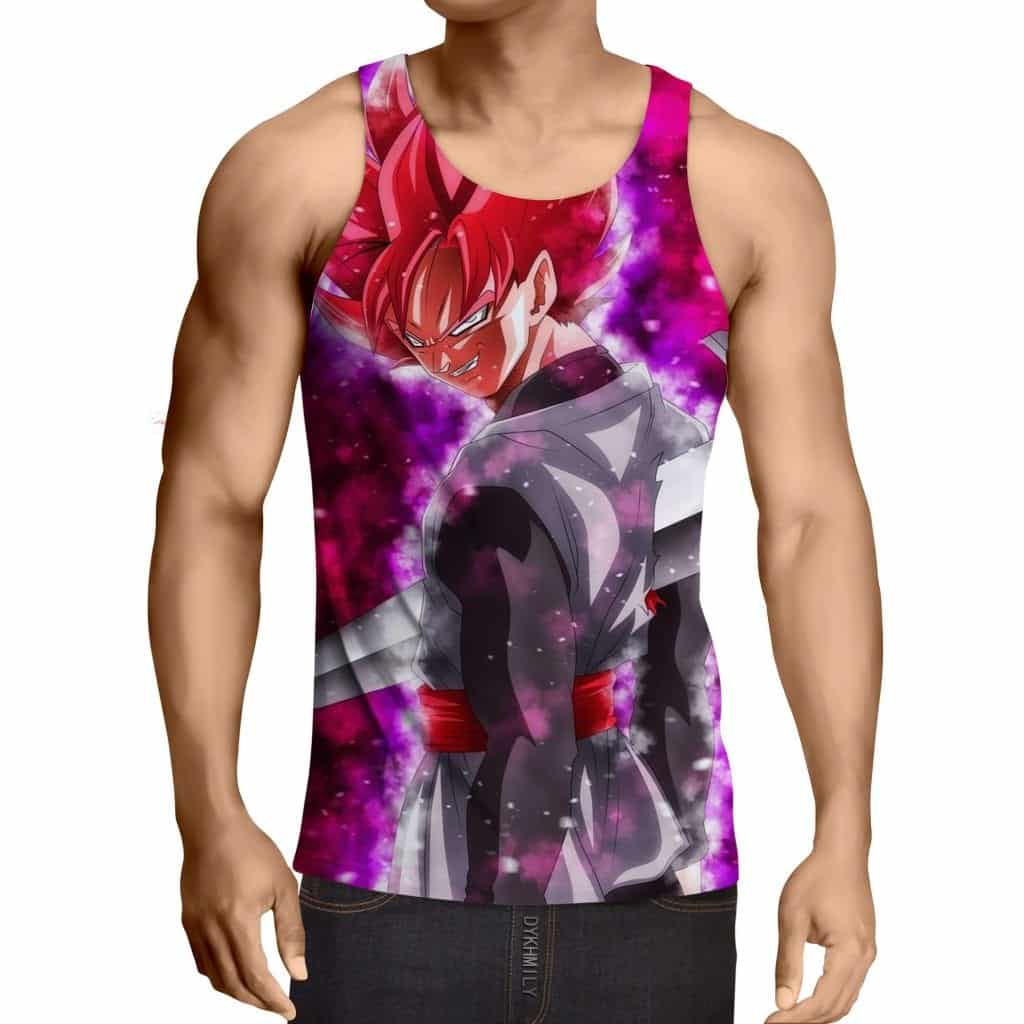Dragon Ball Super Black Goku Rose Impaled Trunks Sword Tank Top