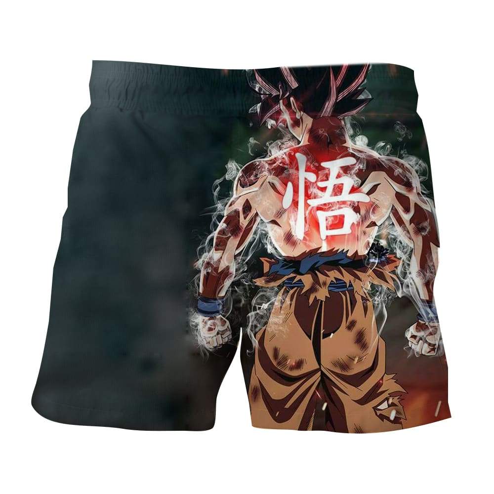 Dragon Ball Super Goku Kanji Symbol Epic Back View Boardshorts