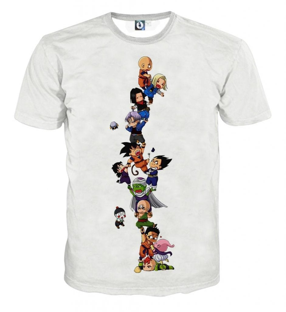 Dragon Ball Z Cute Adorable Chibi DBZ Characters White T-Shirt