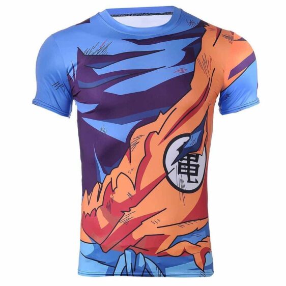 Goku Uniform Outfit Battle Damaged Workout Compression 3D T-Shirt ...