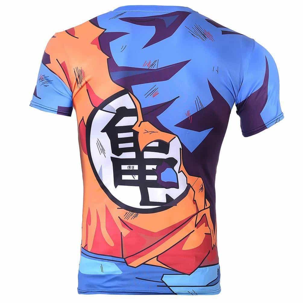 Goku Uniform Outfit Battle Damaged Workout Compression 3D T-Shirt ...