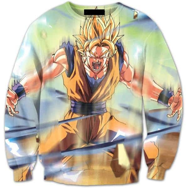 Super Saiyan Angry Mad Goku’s Rage 3D One of a Kind Sweatshirt