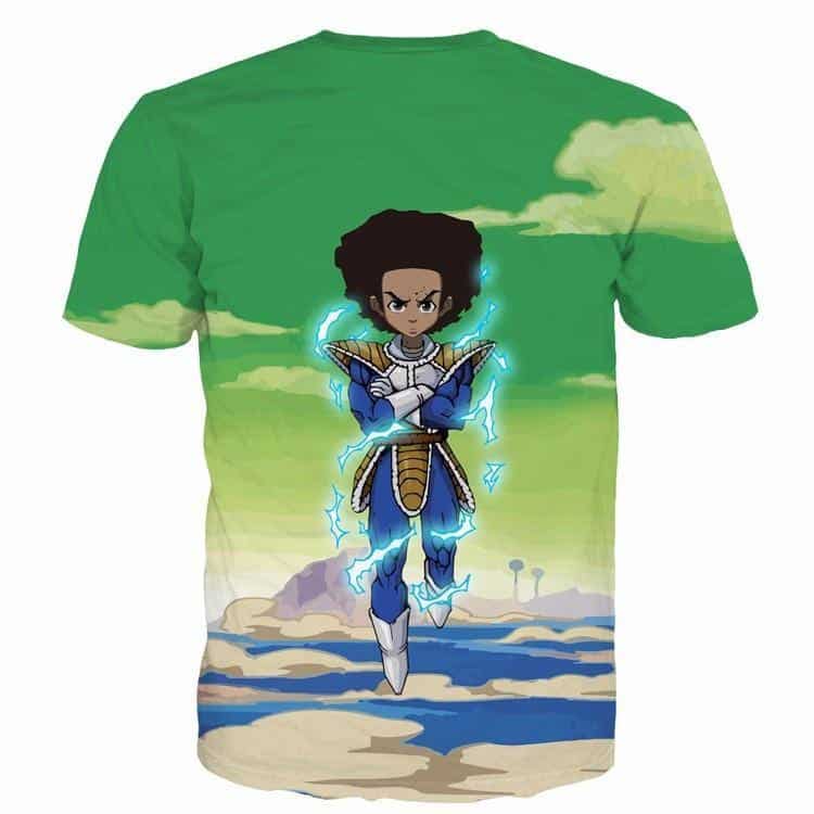 The Boondocks Huey Freeman Wearing Saiyan Armor Rap 3D T-Shirt