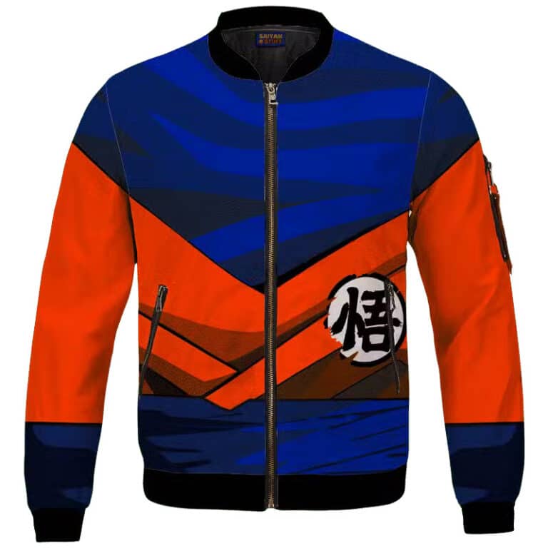 Iconic Goku SSJ1 Orange & Blue Kanji Children’s Bomber Jacket